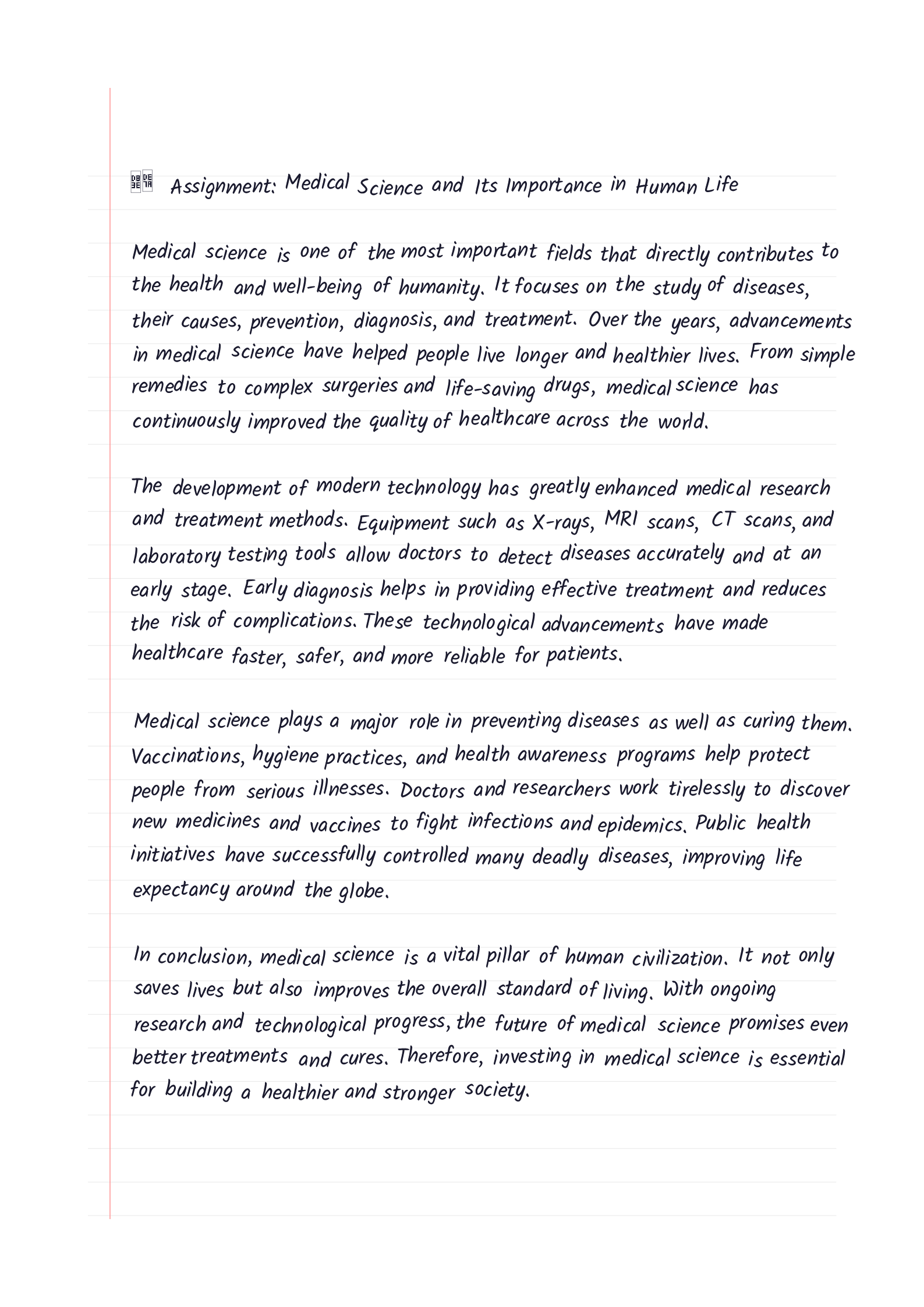 Handwriting Sample 1